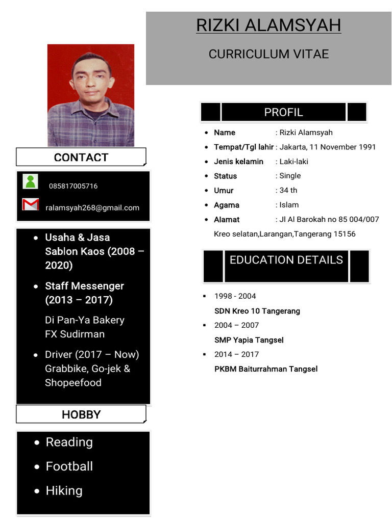 CV Rizki Alamsyah New | PDF