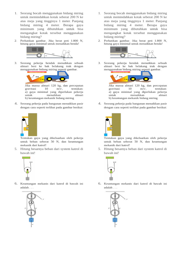 Soal Katrol Dan Bidang Miring | PDF