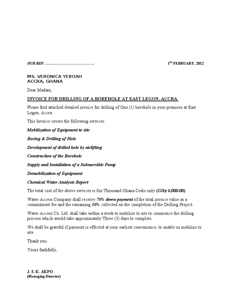 Invoice Cover Letter - Helen Diji | PDF