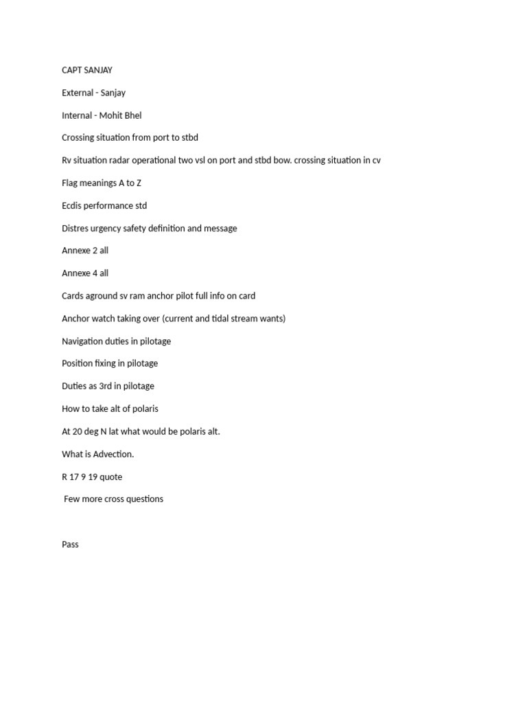 Capt Sanjay Set | PDF