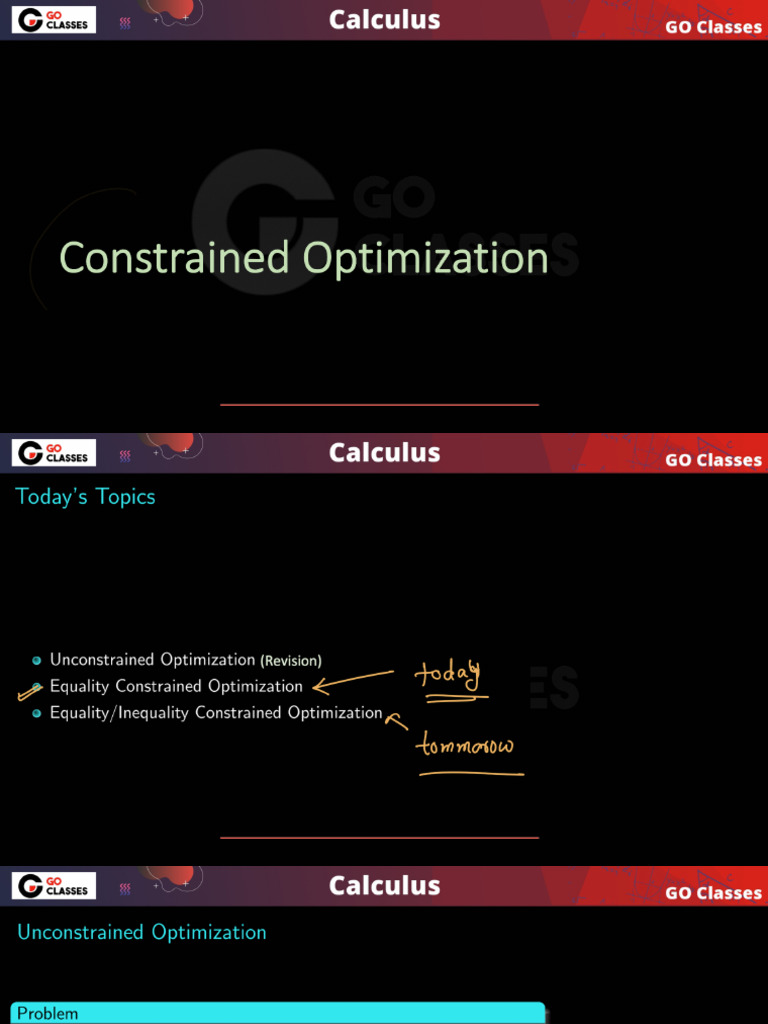 Contraint Optimisation | PDF