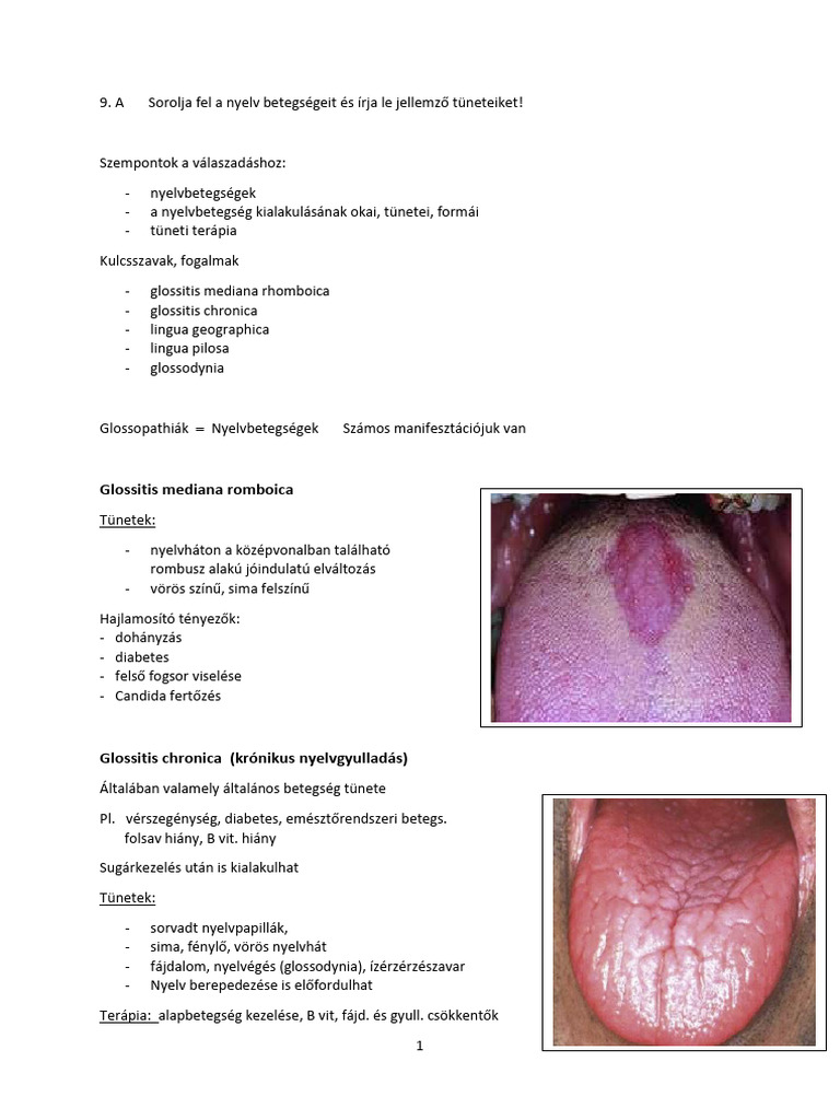 Nyelv Betegségek | PDF