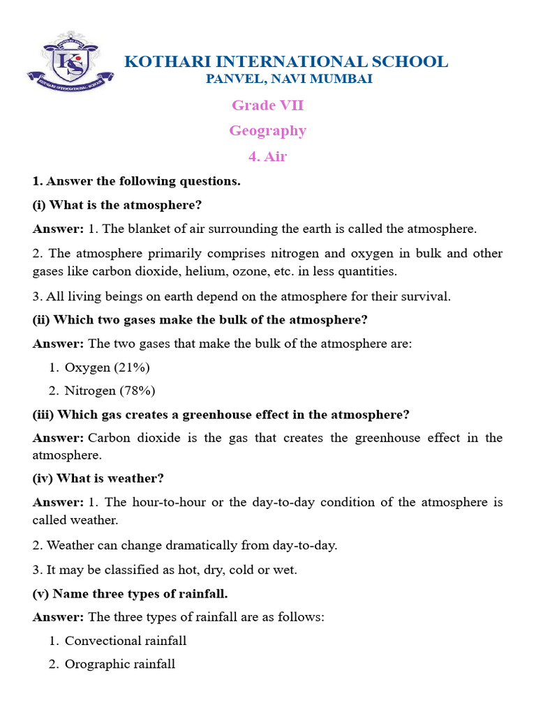 4. Air | PDF | Atmosphere Of Earth | Atmosphere