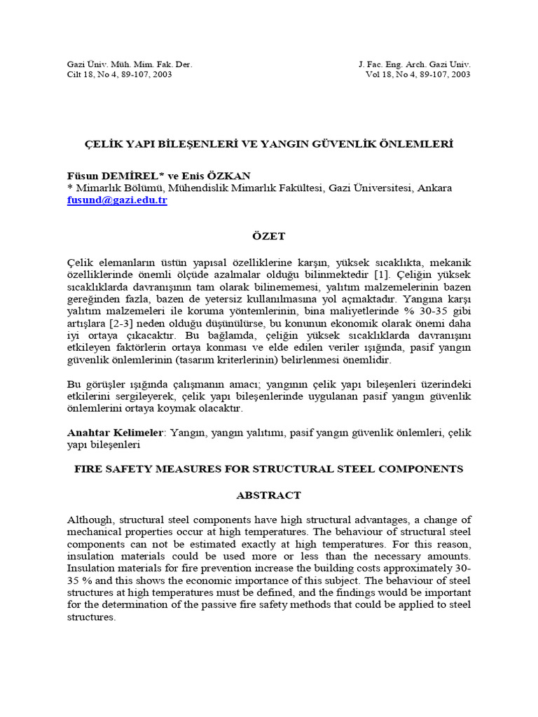 El K Yapi B Le Enler Ve Yangin G Venl K Nlemler (#89015) - 76228 | PDF