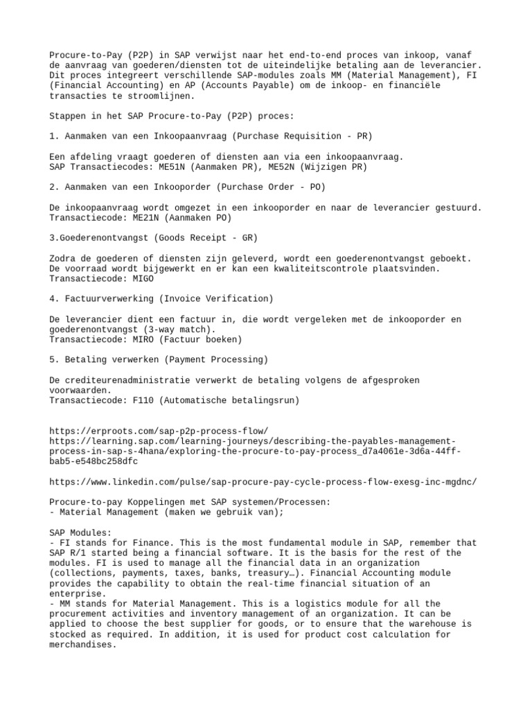 SAP P2P Process Overview & Modules | PDF | Human Resource Management ...