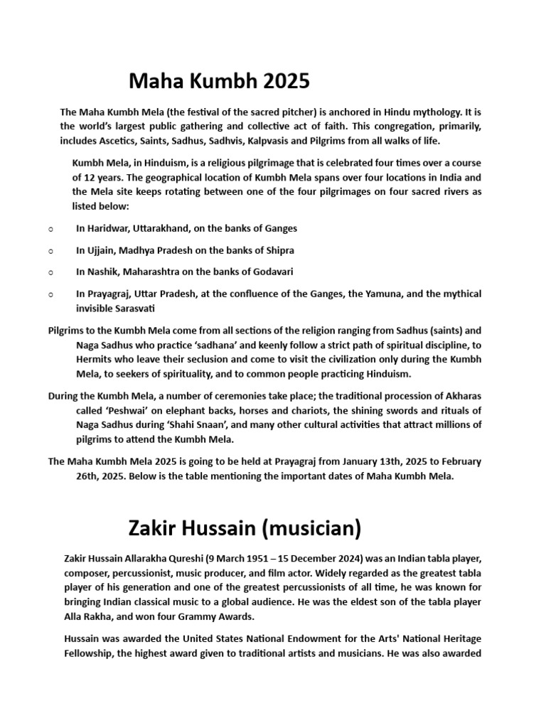 Maha Kumbh 2025: A Pilgrim's Guide | PDF | Hindu Worship