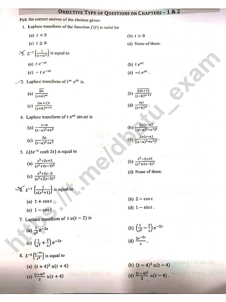 B B SINGH M3 MCQs | PDF | Mathematical Concepts | Subtraction
