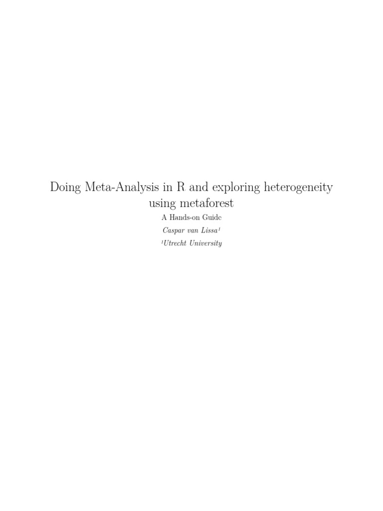 Doing Meta Analysis in R | PDF