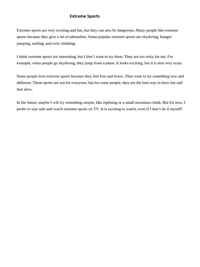 Examples of Extreme Sports | PDF