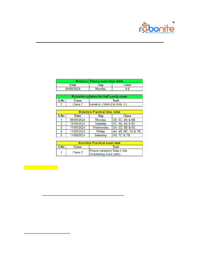 Robotics-Exam - Class-7 | PDF