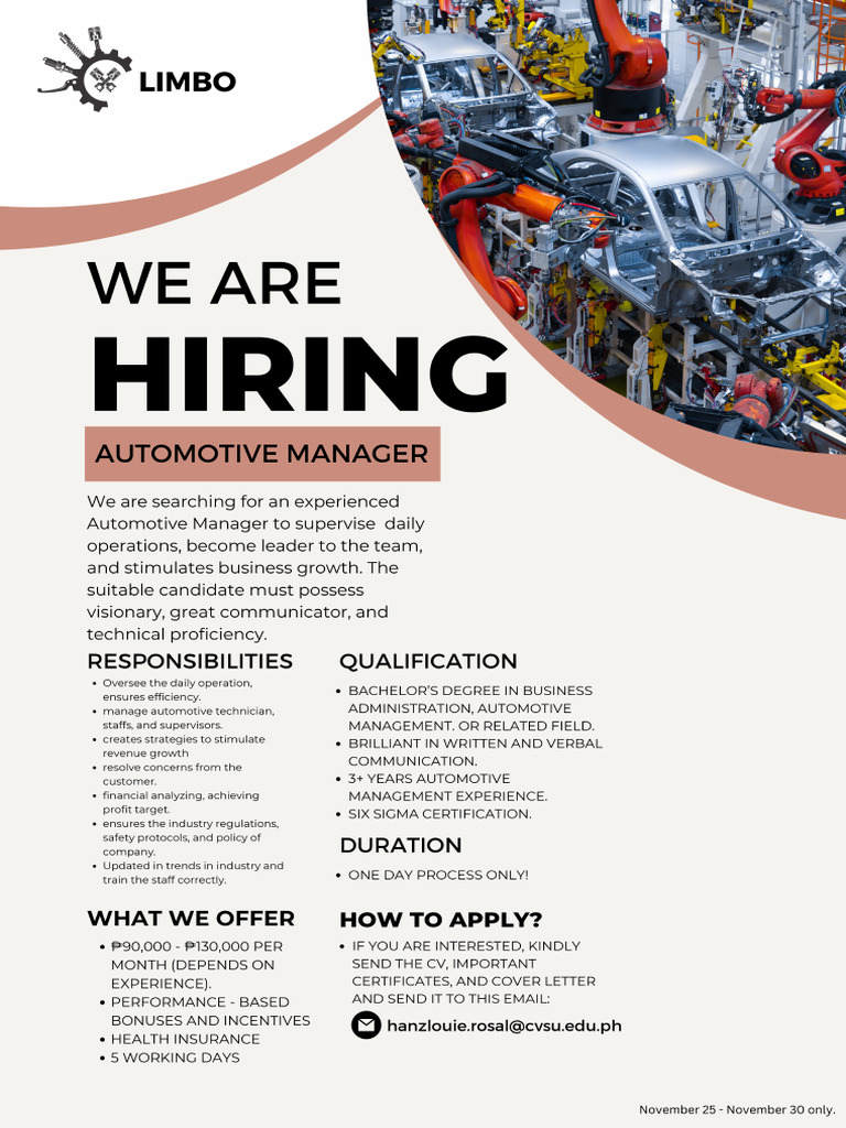 Grey and Pink Modern We Are Hiring Poster | PDF