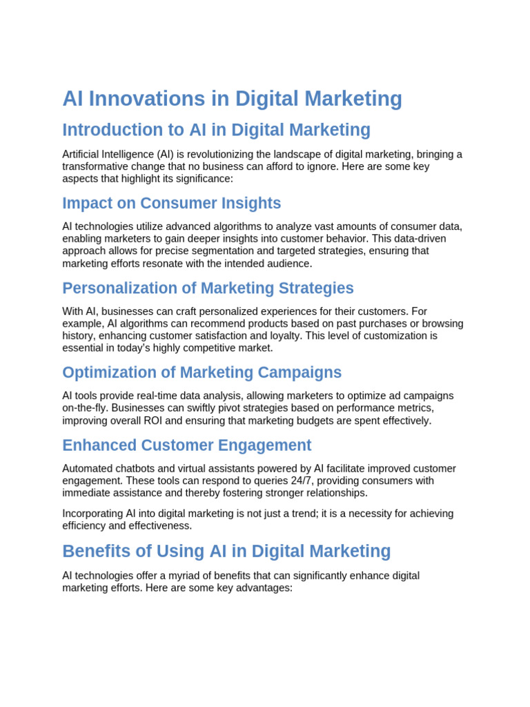AI's Impact on Digital Marketing Strategies | PDF | Digital Marketing ...