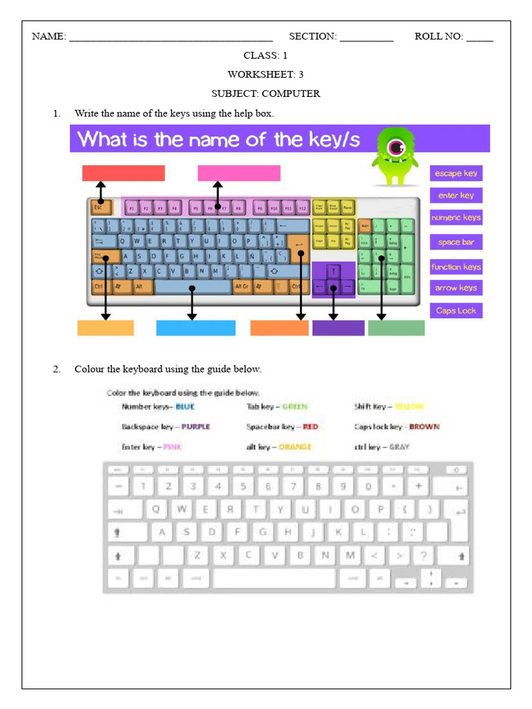 Keyboard Activity Worksheet | PDF