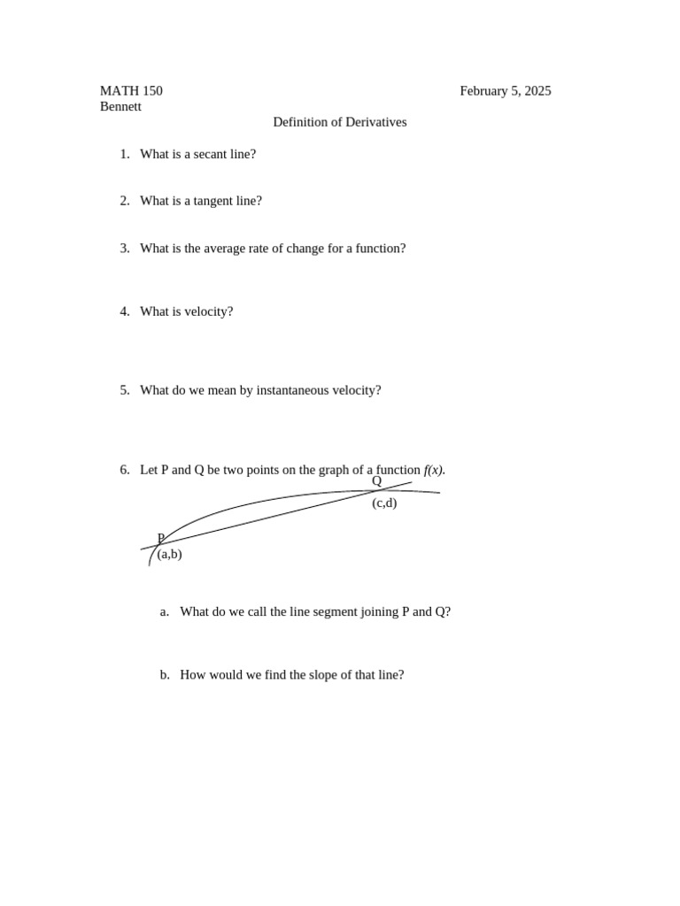 Understanding Derivatives and Tangent Lines | PDF | Derivative | Tangent