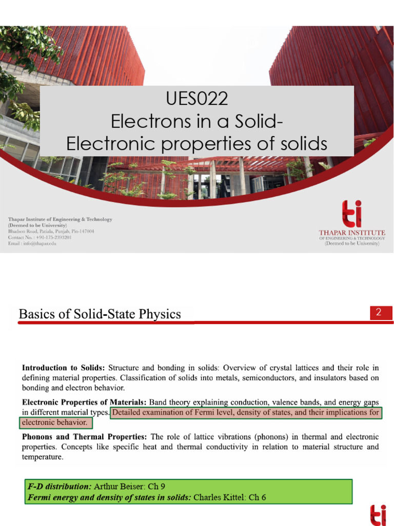Electrons in A Solid - Upload | PDF | Electron | Electrical Resistivity ...
