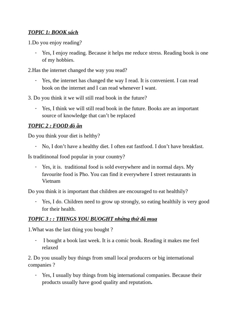 Speaking Task 1 | PDF
