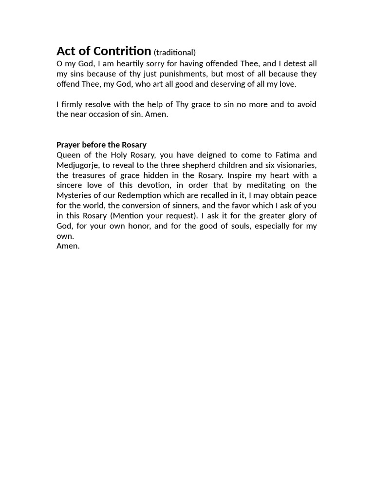 Act of Contrition | PDF