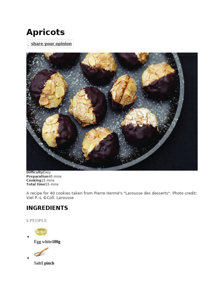 Apricots by Pierre Hermé | PDF