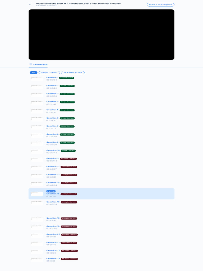 Video Solutions (Part 1) - Advanced Level Sheet Binomial Theorem - JEE ...