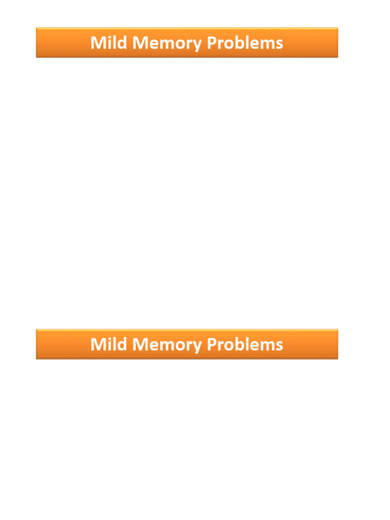 Mild Memory Problems | PDF