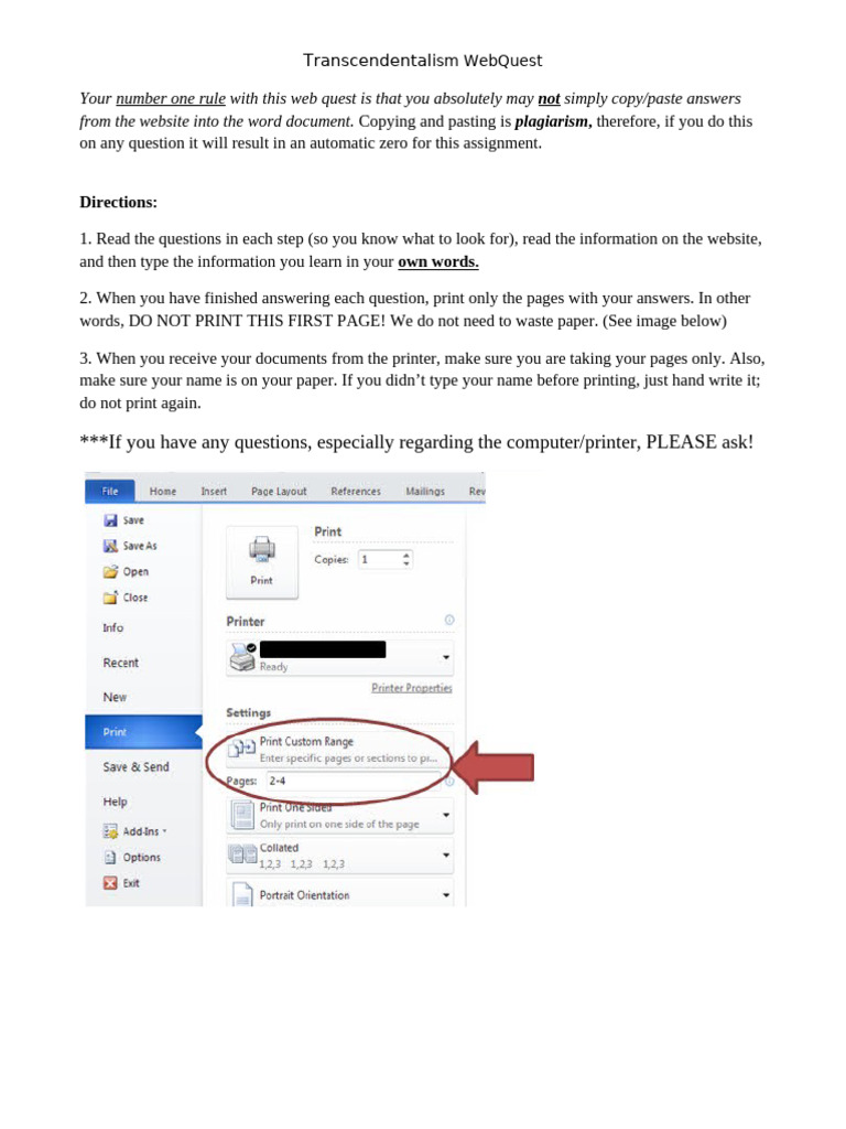 Transcendentalism Webquest | PDF | Transcendentalism