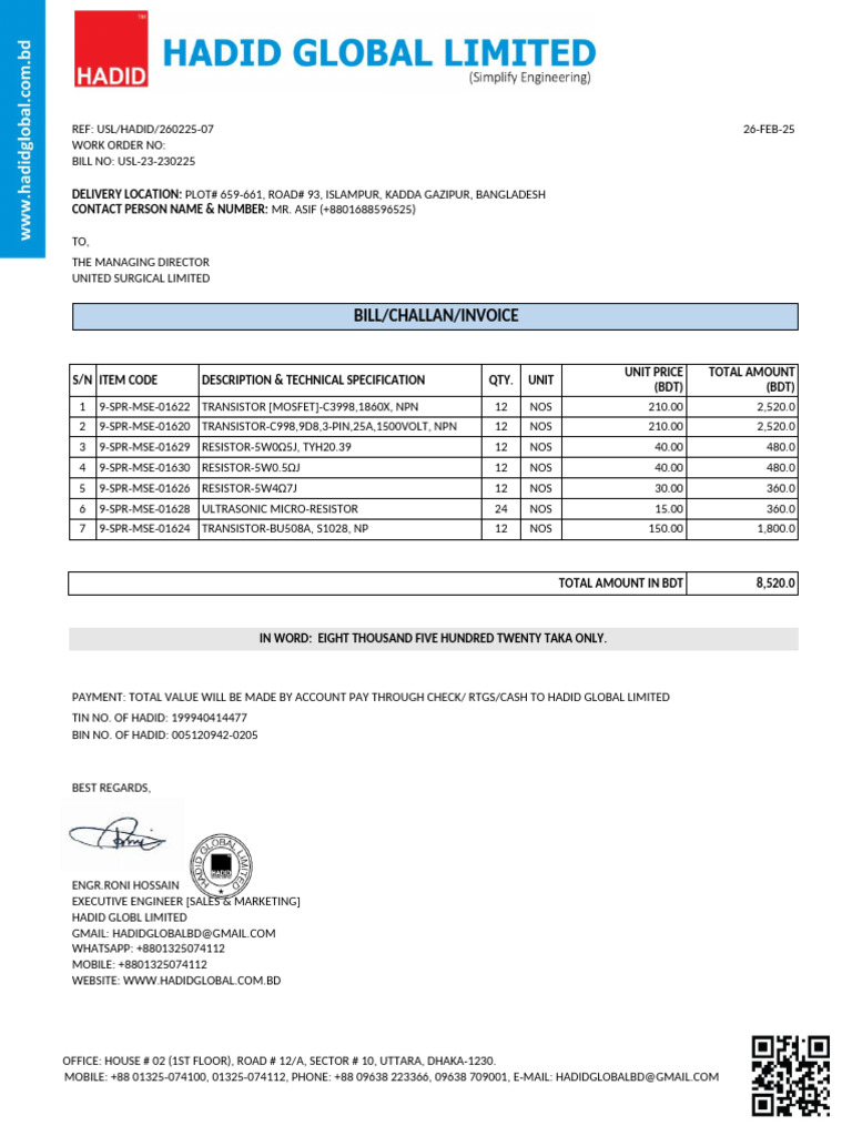 Invoice Against Po Blank 6 | PDF