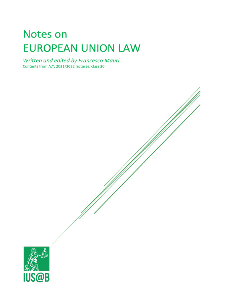 EU Law Notes: Institutional & Constitutional | PDF | European Court Of ...