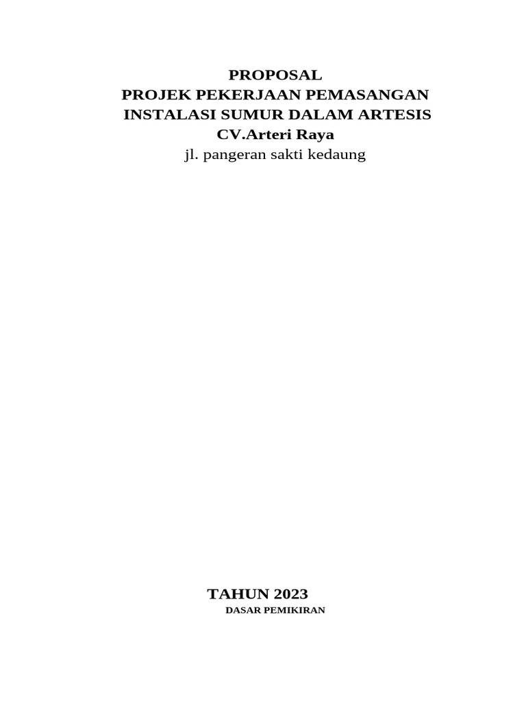 PROPOSAL SUMUR BOR KAMPUNG TANJUNG Gundul | PDF