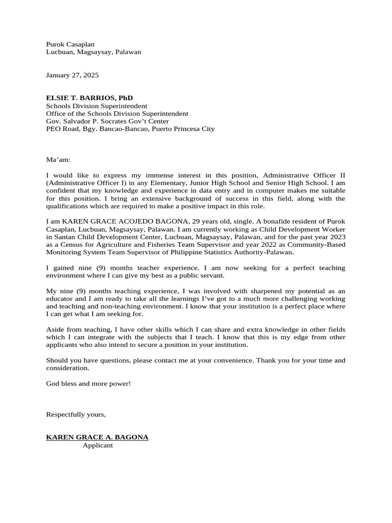 Ao Ii Letter | PDF