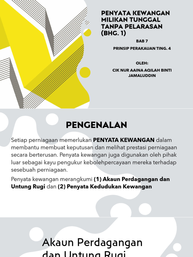 Format Penyata Untung Rugi Terkini | PDF