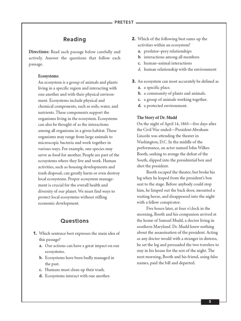 Reading and Writing - 8th Grade | PDF | Ecosystem