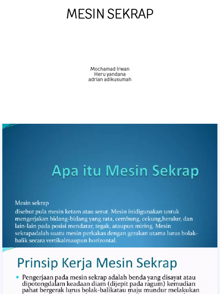 Mesin Sekrap - PPTX - 20241221 - 101429 - 0000 | PDF