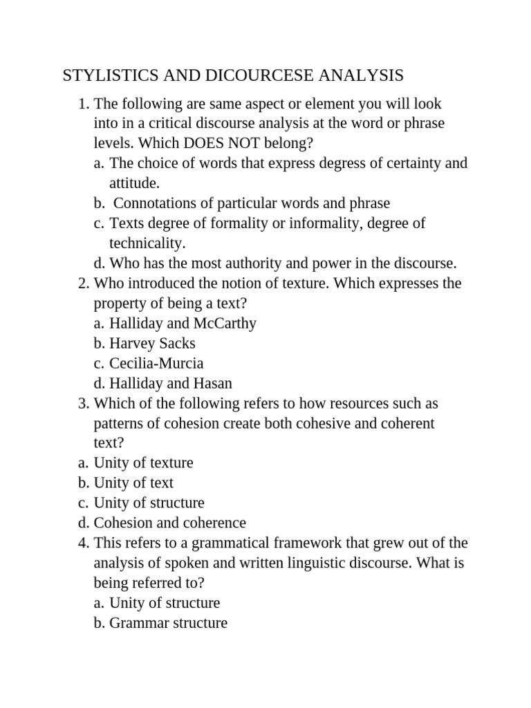 Stylistics and Dicourcese Analysis | PDF | Semantics | Linguistics
