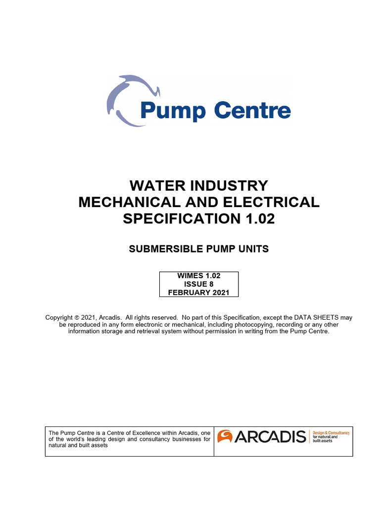 WIMES 102i8 - Submersible Pump Units | PDF | Pump | Specification ...