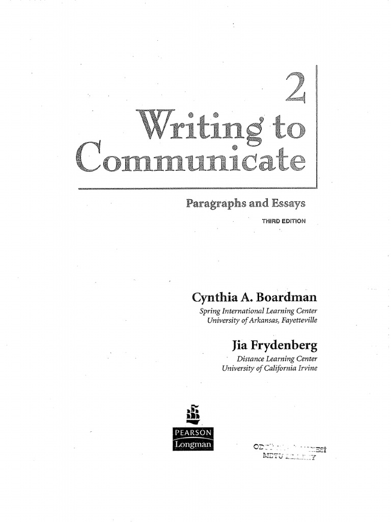 Ebook Writing To Communicate by Cynthia | PDF