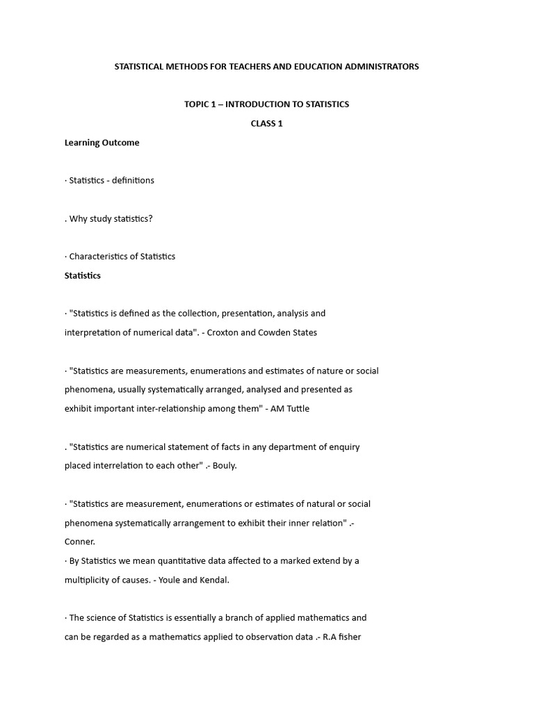 Statistical Methods For Teachers and Education Administratiors | PDF ...