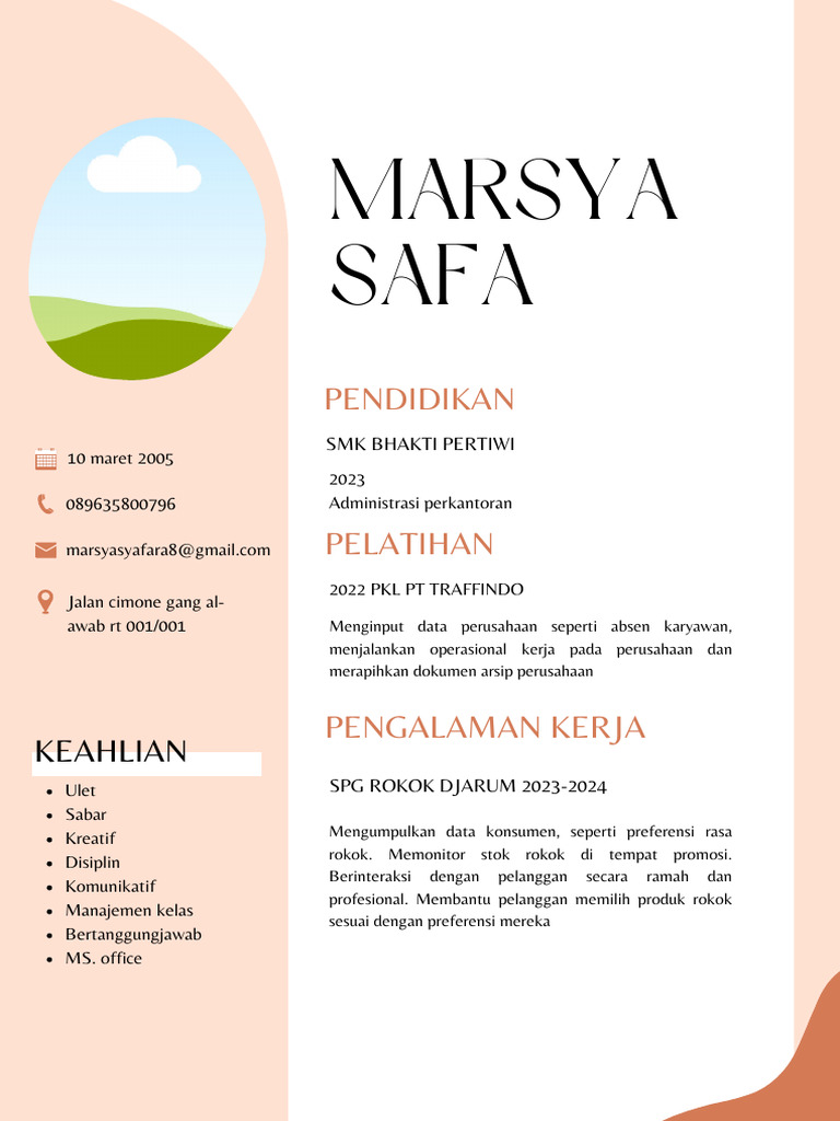 Minimalis Pastel CV Daftar Riwayat Hidup Guru Pendidikan Anak Usia Dini ...