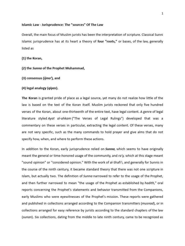 1b Islamic Classical Jurisprudence | PDF | Hadith | Sunni Islam