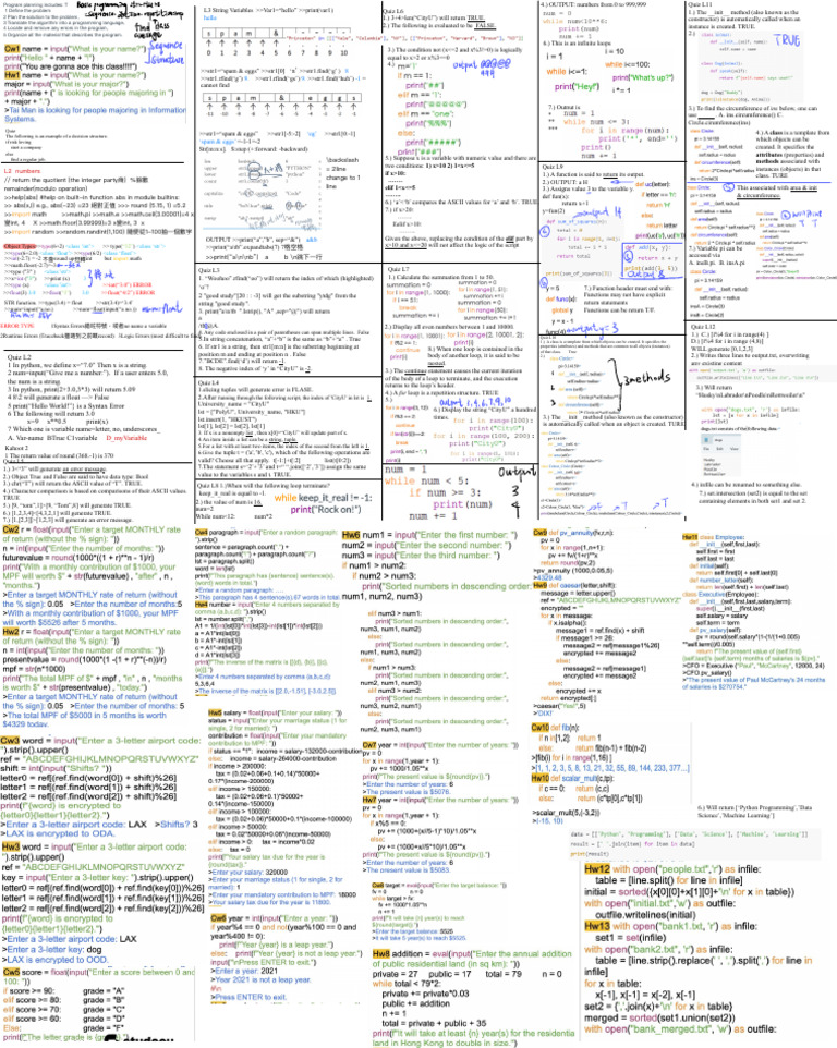 Python Cheatsheet | PDF | Control Flow | Programming Paradigms