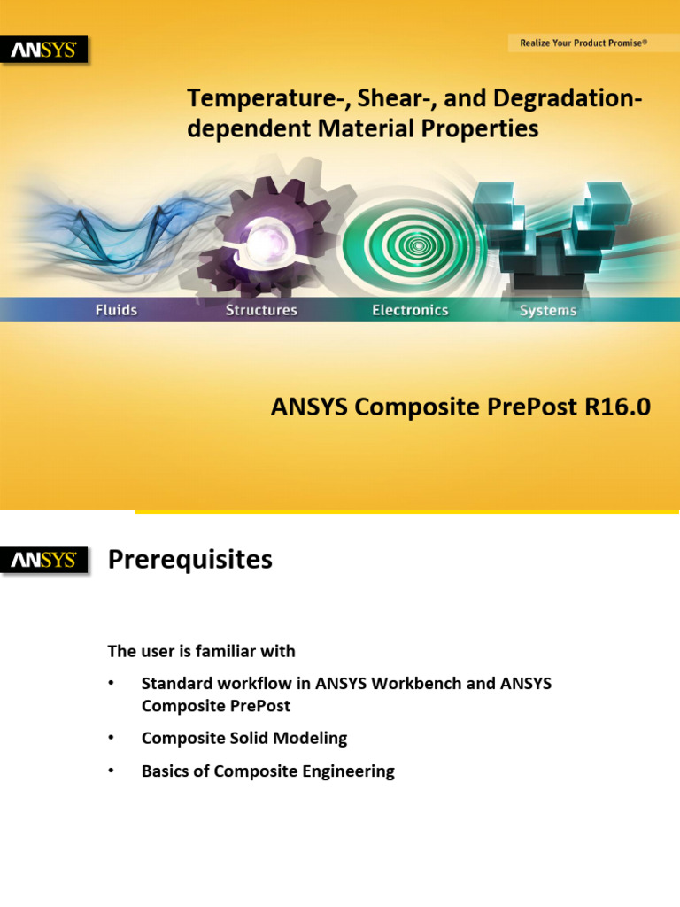 ANSYS Composite PrePost TempShearDegra-dependent Material Properties | PDF | Elasticity (Physics ...