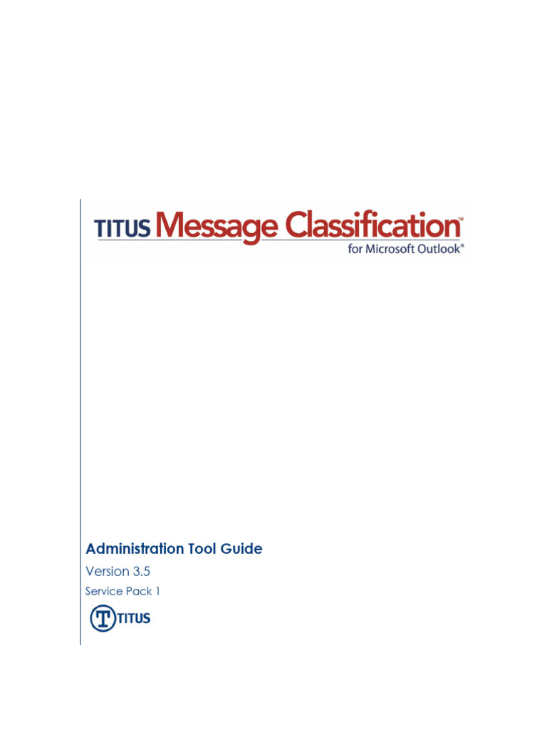 TITUS Message Classification Version 3.5 SP1 Administration Guide | PDF ...
