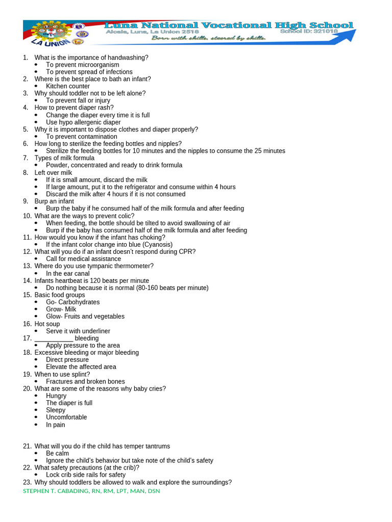 ALS Revalida 91 Questions | PDF | Infants