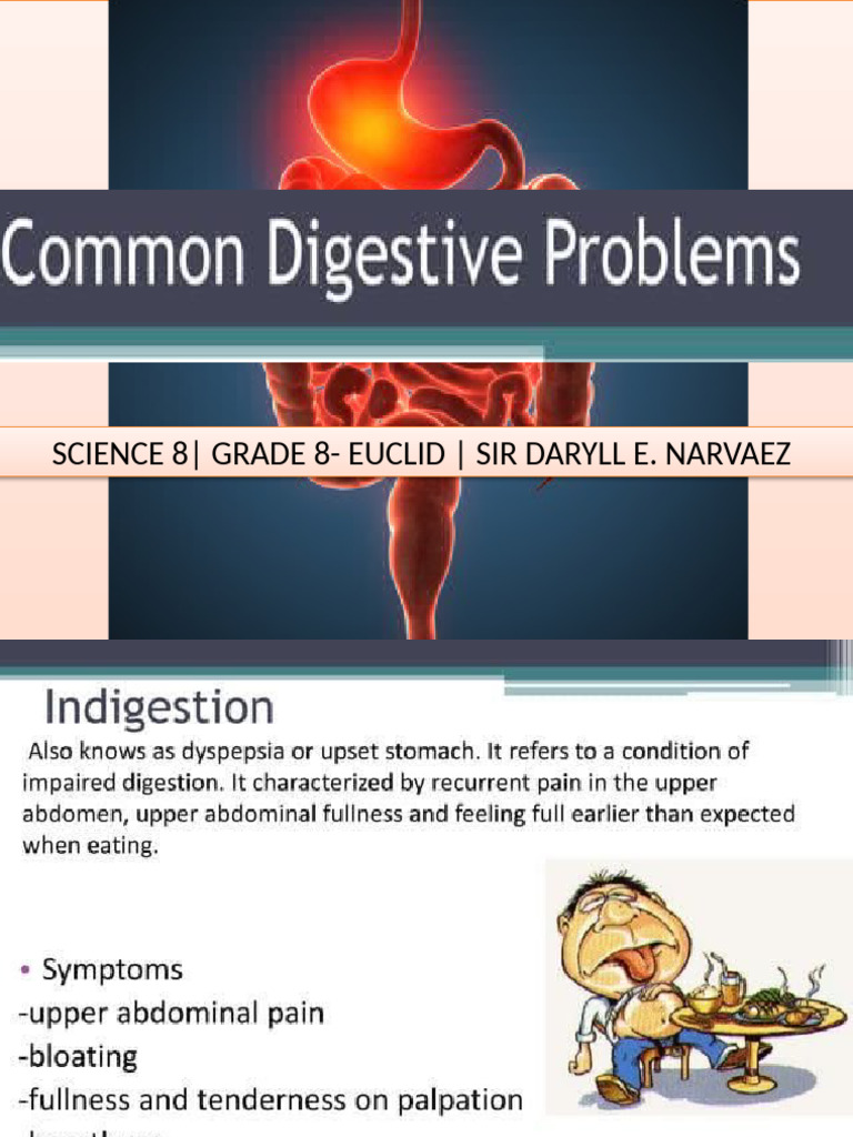 Common Digestive Problems SCIENCE 8 | PDF