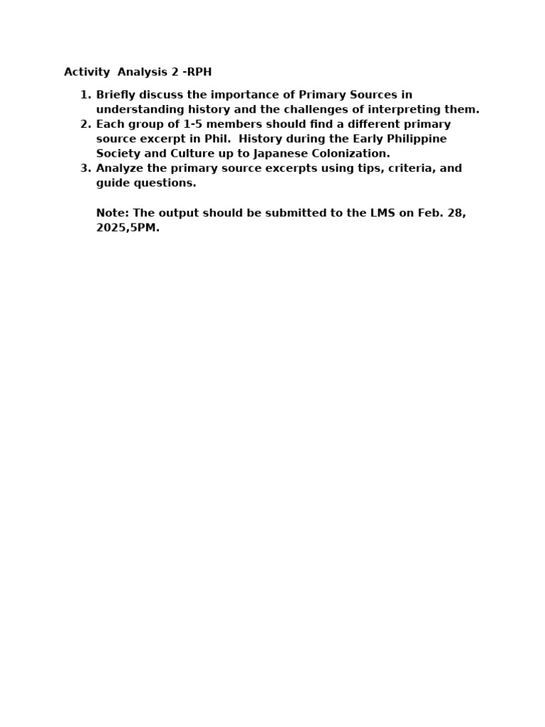 Analyzing Primary Sources in Philippine History | PDF