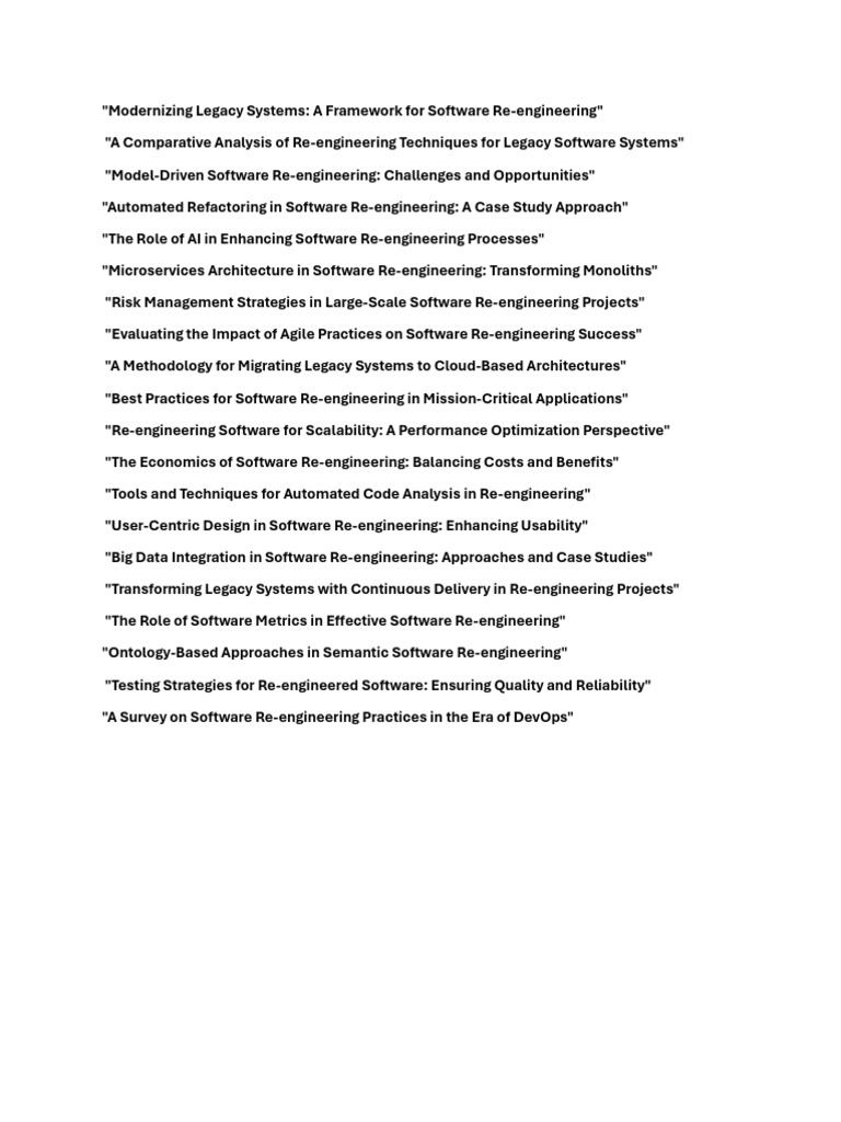 Software Re Engineering Research Pdf 5342