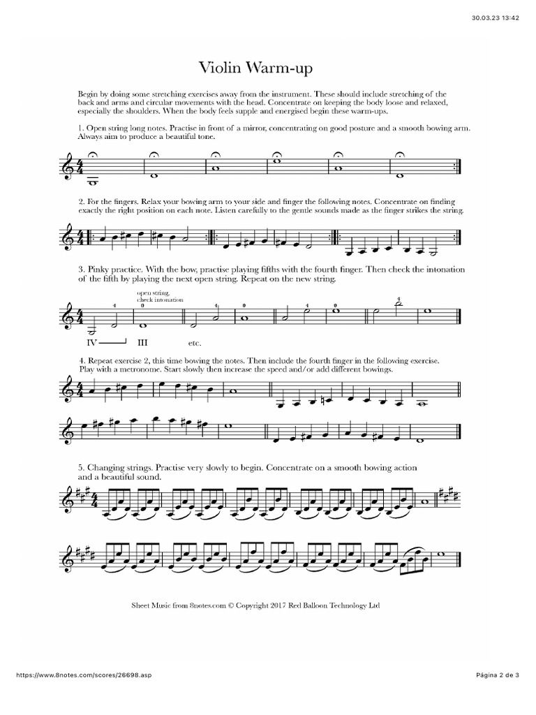 Violin Warm Up Exercise | PDF