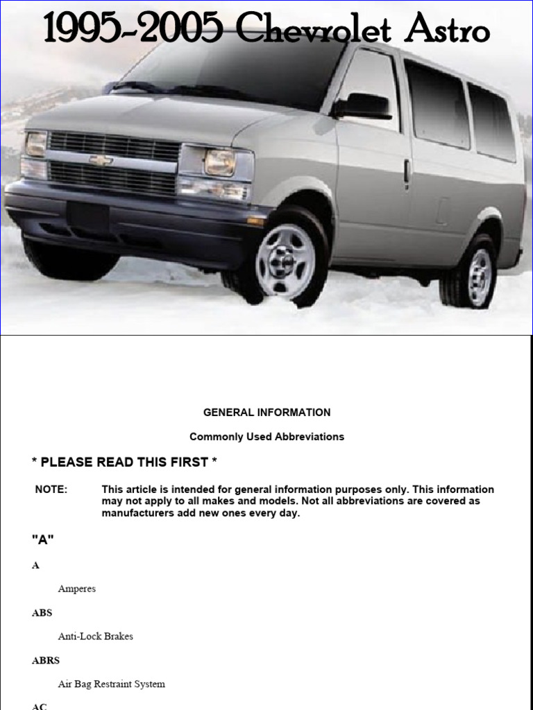 Chevrolet Astro DTC Codes Guide | PDF | Electrical Connector | Anti ...