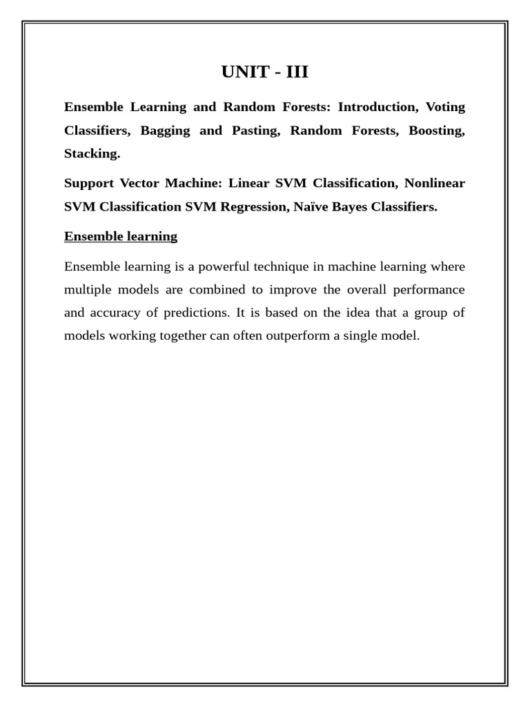 ML UNIT 3-1 | PDF | Machine Learning | Artificial Intelligence