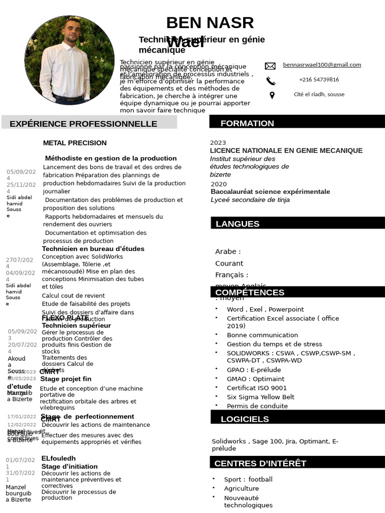 Ben Nasr Wael CV Tech | PDF