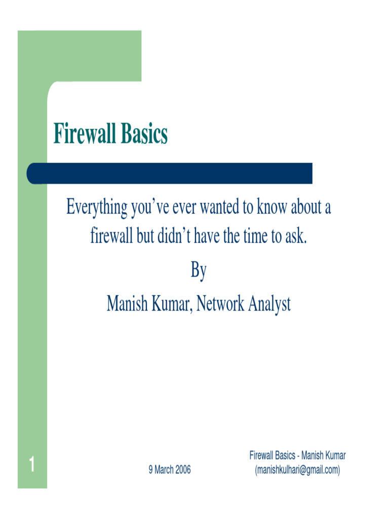 Firewall_Basics | PDF | Port (Computer Networking) | Firewall (Computing)